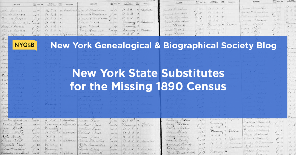 New York State Substitutes for the Lost 1890 Census | New York ...
