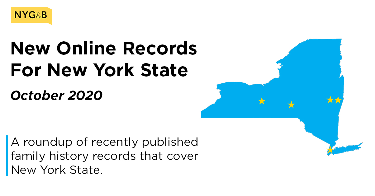 New NY Records Online: October 2020 | New York Genealogical ...